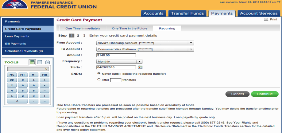 FIGFCU Recurring Payments | Schedule Your Credit Card Payments Fast